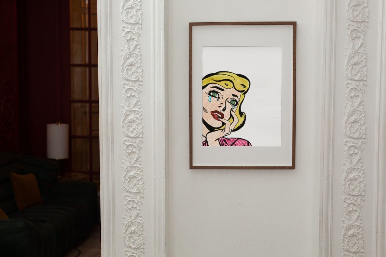Crying Comic Girl Digital Print - Etsy