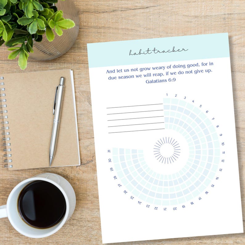 Printable Bible Monthly Habit Tracker With Bible Verses - Minimalist - Etsy
