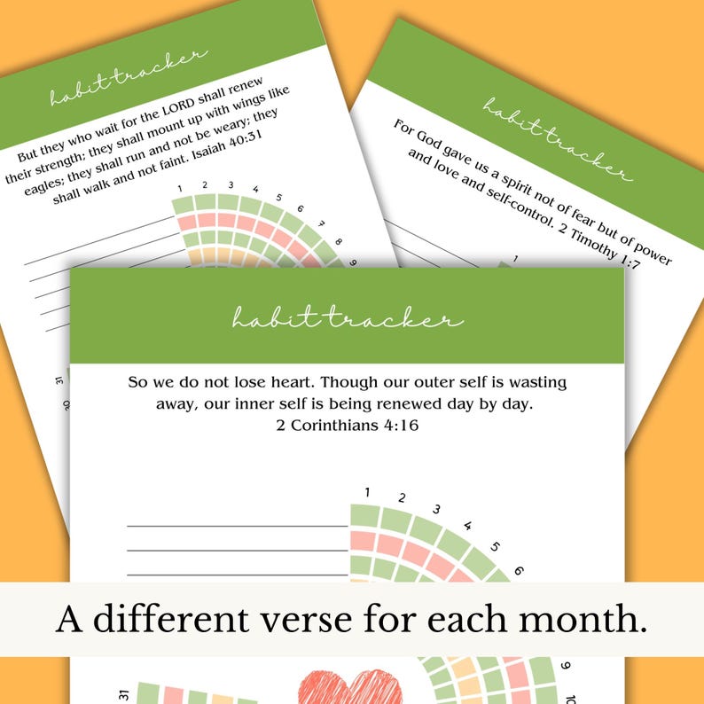 Printable Bible Monthly Habit Tracker With Bible Verses - Etsy