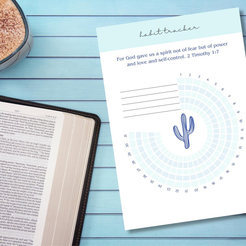 Printable Bible Monthly Habit Tracker With Bible Verses - Minimalist - Etsy