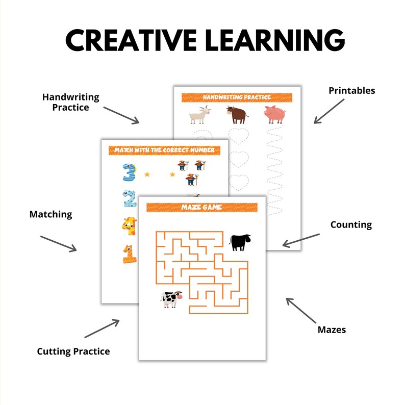 Farm Animals Coloring and Activity Book - Etsy