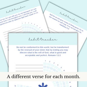 Printable Bible Monthly Habit Tracker With Bible Verses - Minimalist - Etsy