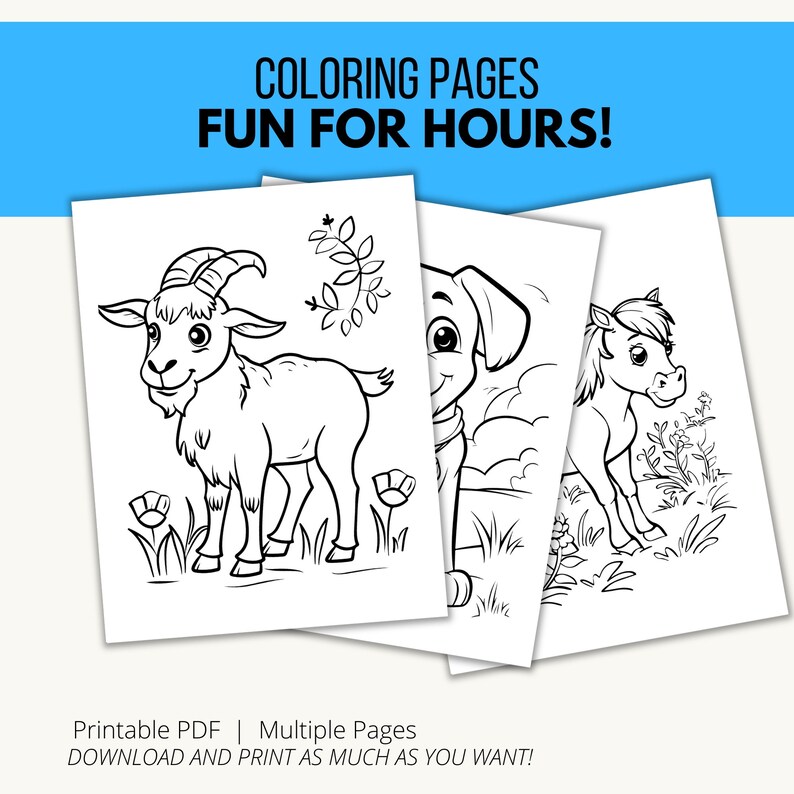 Farm Animals Coloring and Activity Book - Etsy