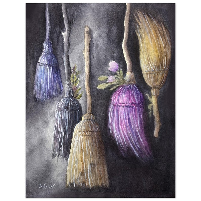 Art Print - A Collection of Brooms - Etsy