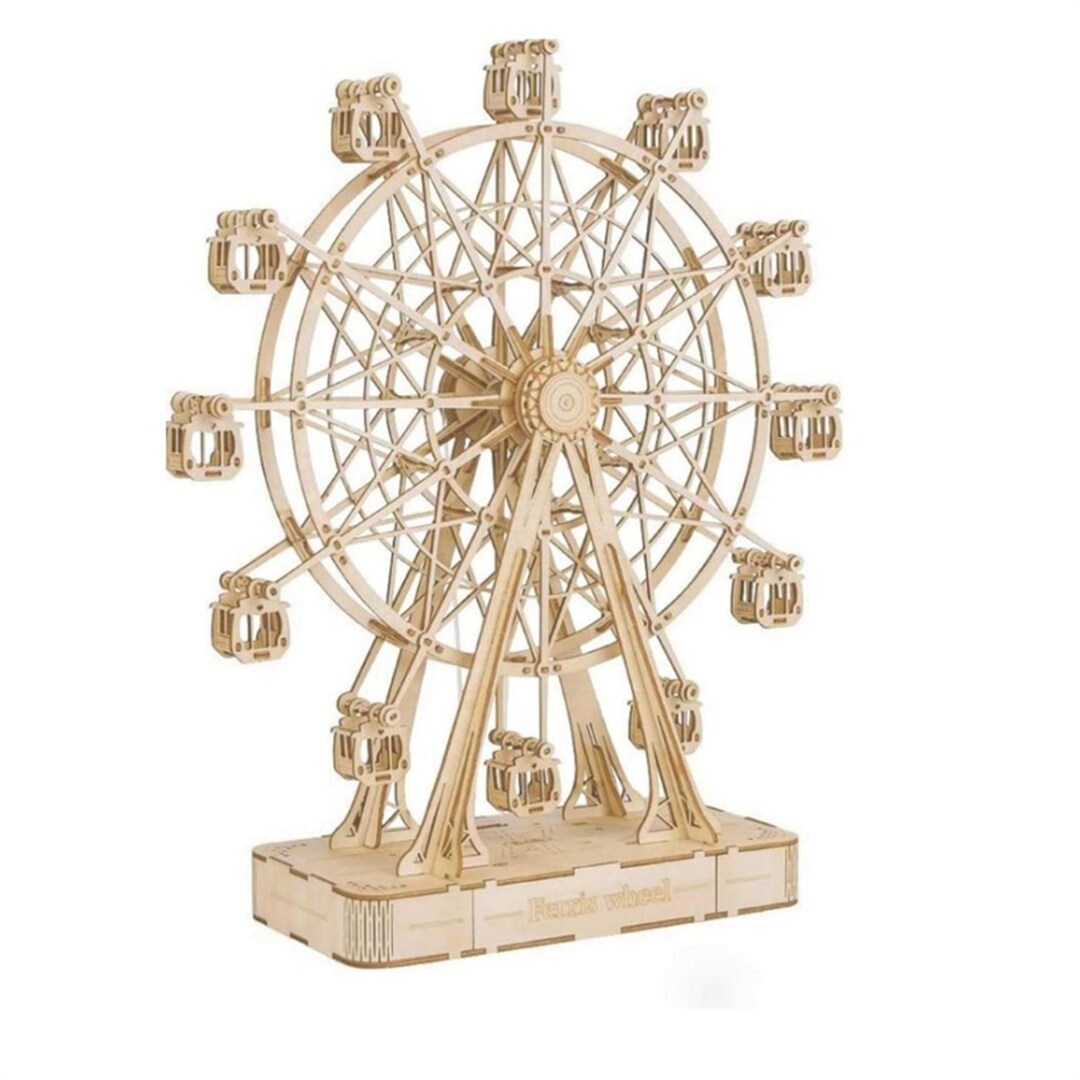 3D Wooden Puzzle Musical Ferris Wheel Model Kits to Build DIY ...