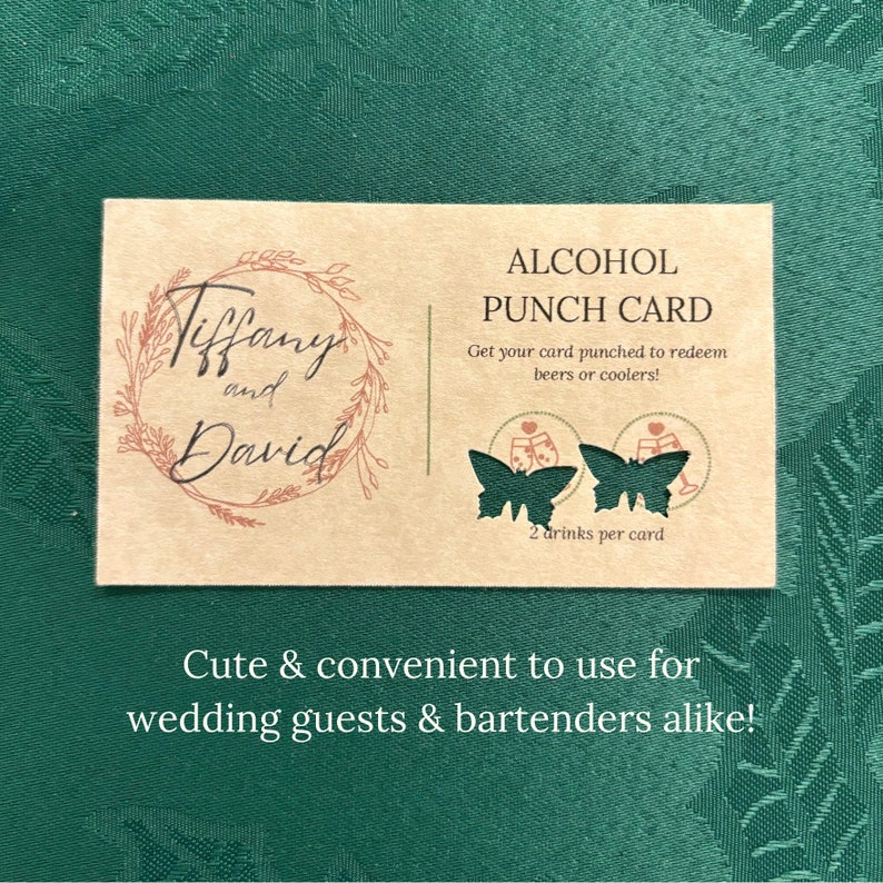 Wedding Alcohol Punch Card Template (customizable) - Etsy