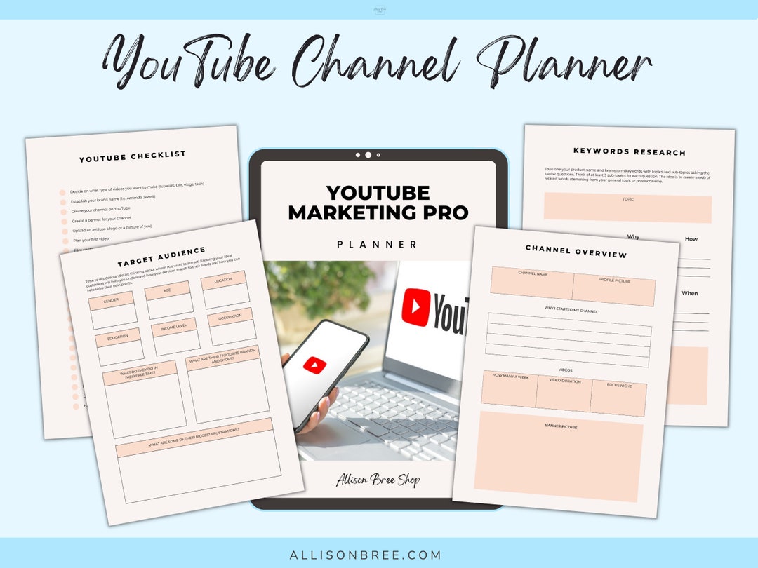 Youtube Channel Planner | Digital Content Planner | Youtube Account ...