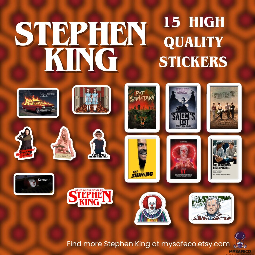 Stephen King Stickers | Pack of 15 Collectable Horror Stickers | Glossy ...