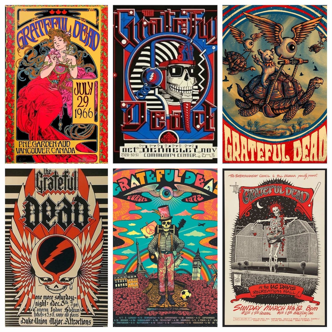 Grateful Dead Concert Posters Drink Coasters Set 4 - Etsy