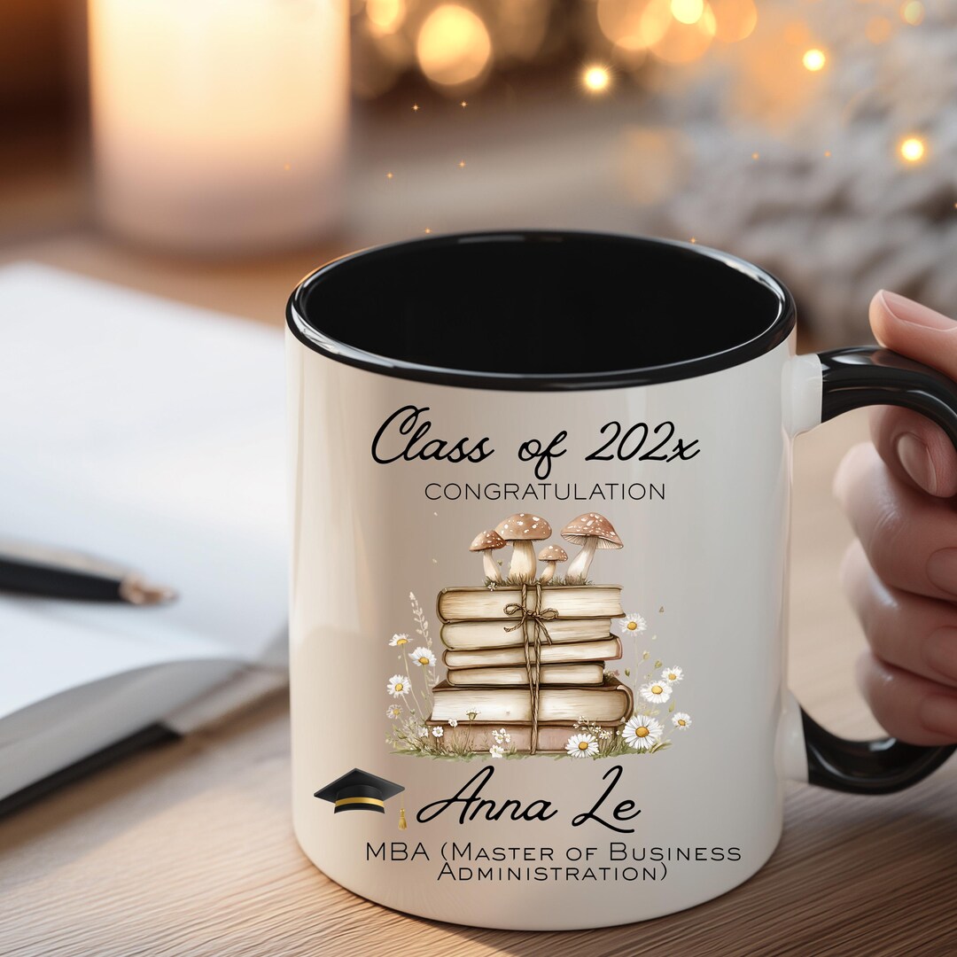 Personalized Master's Graduation Coffee Mug, Floral MBA Gift - Etsy