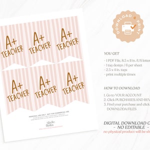 PRINTABLE Teacher Appreciation Gift Tag Sticker Topper Kids School - Etsy