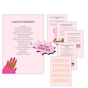 Acrylic Nails Extensions Training Manual, Acrylic Nail Editable ...