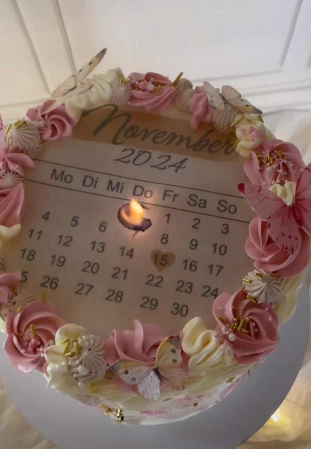 Personalized Edible Wafer Burning Cake Calendar: Custom Colors & Text ...