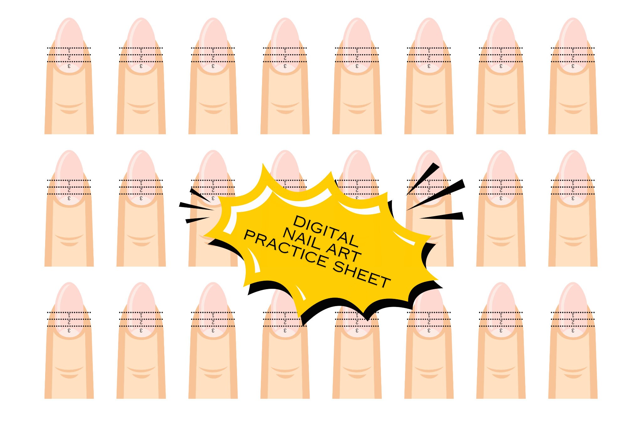 Acrylic Nail Practice Sheet: Mix Ratio & Sculpting (PDF Download) - Etsy