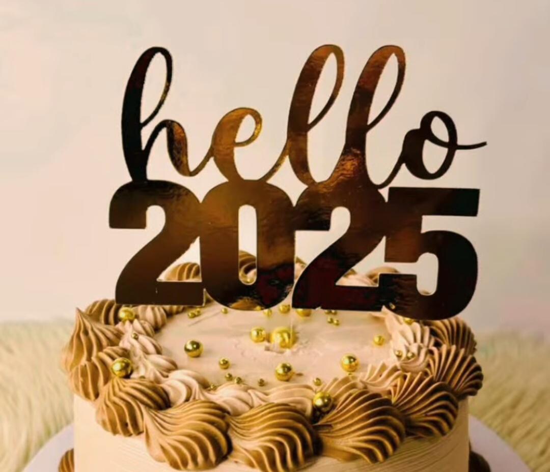 HAPPY NEW YEAR Cake Topper Hello 2025 Cake Topper - Etsy