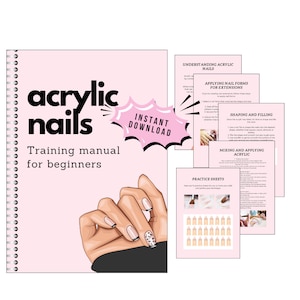 Acrylic Nails Extensions Training Manual, Acrylic Nail Editable ...