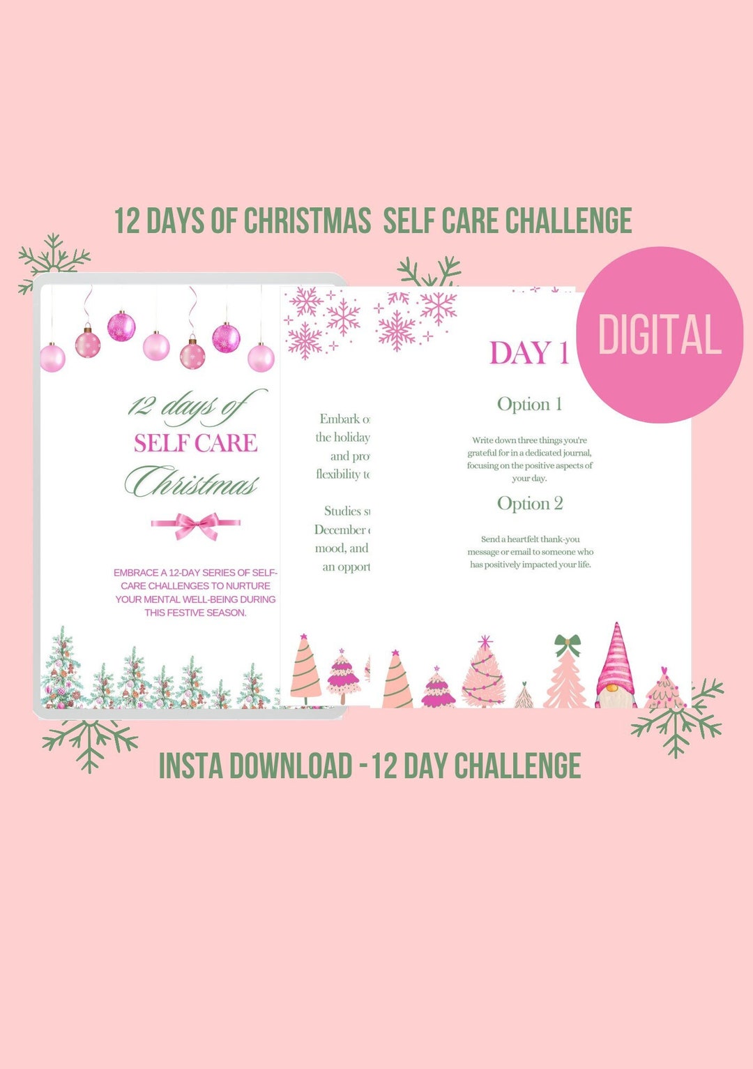 12 Days of Christmas Self Care Holiday Self Care Challenge - Etsy