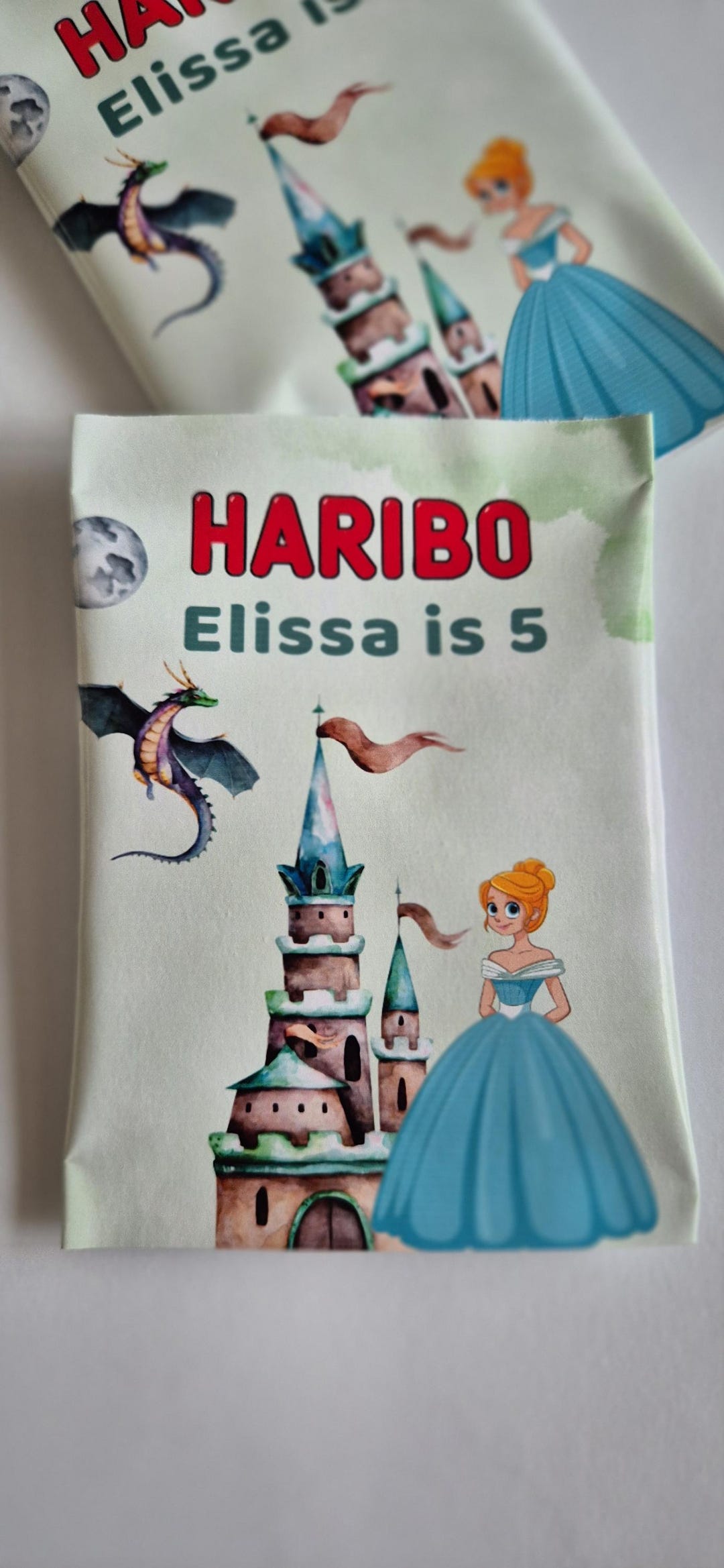 10x Personalised Mini Haribo Wrappers | Princess Theme | Glossy Printed ...