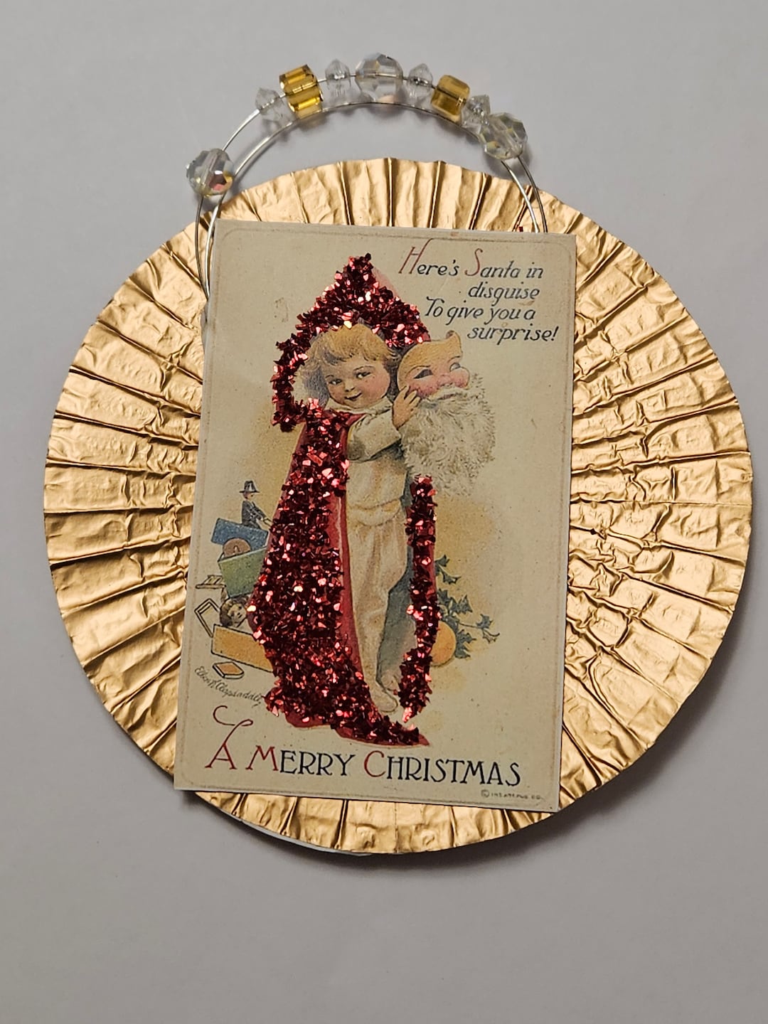 Victorian Inspired Handmade Ornament, Using Dresden Metallic Trims ...