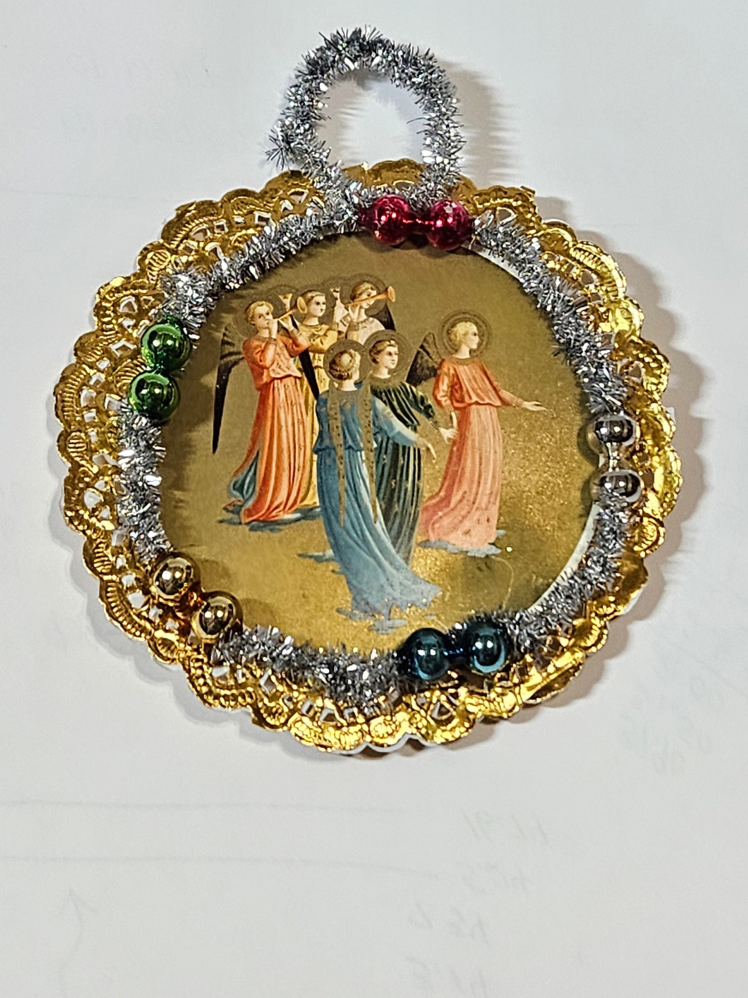 Victorian Inspired Handmade, Christmas Ornament, Vintage Beads, Repo ...