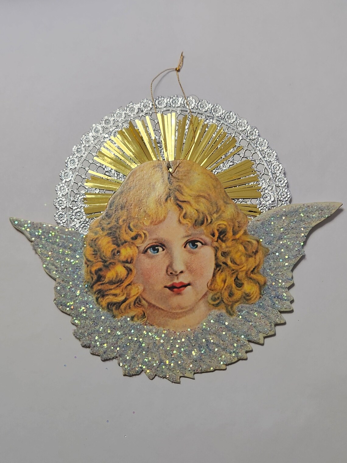 Victorian Inspired Christmas Handmade,stunning,dresden Die-cut Angel ...