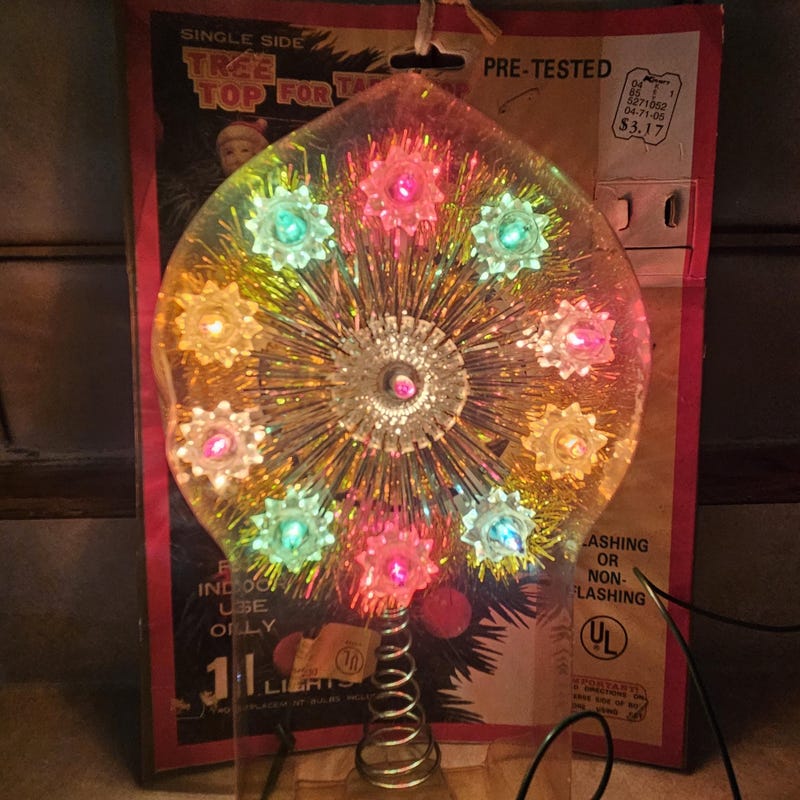 Tinsel Tree Topper - Etsy