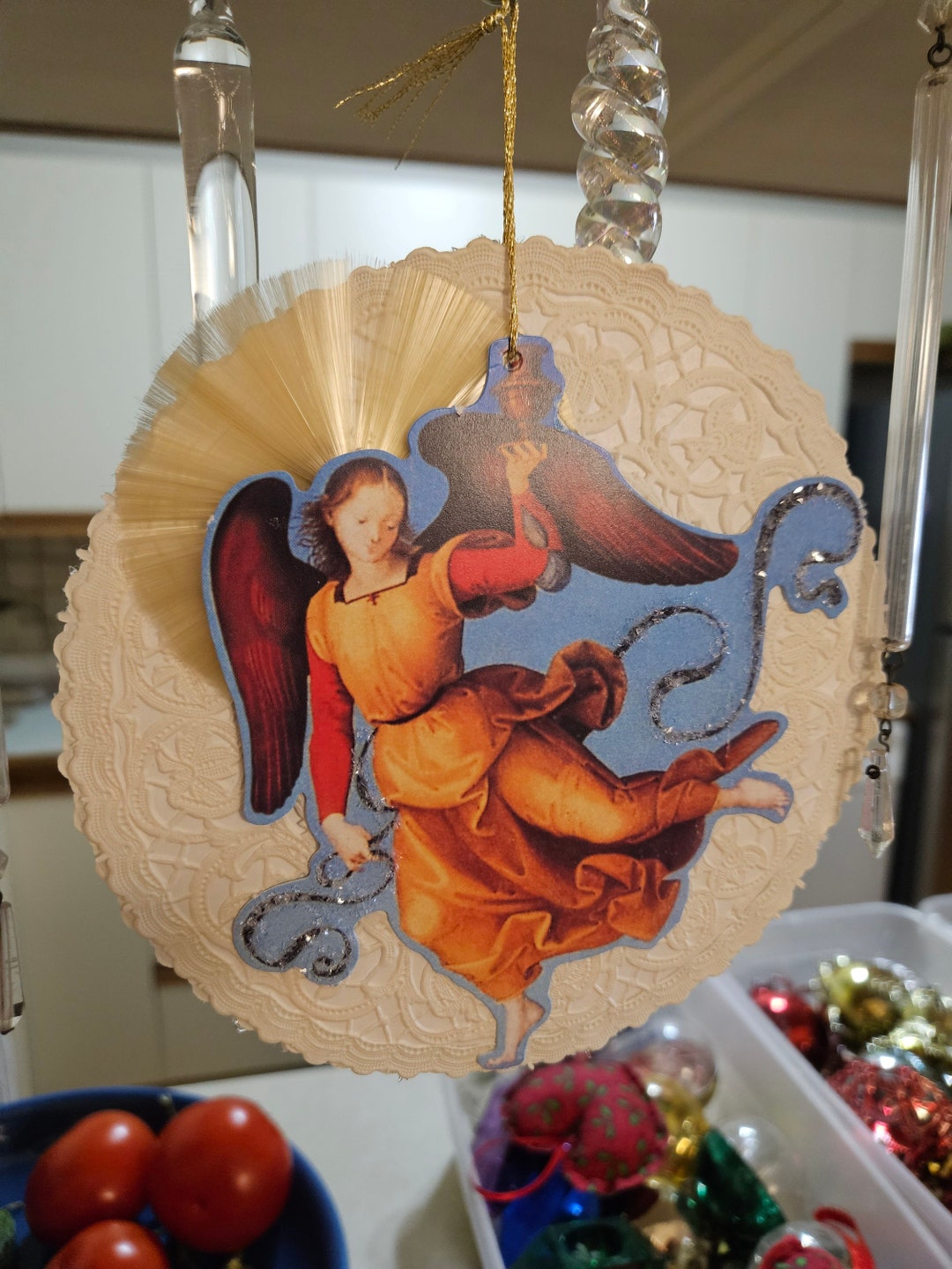 Victorian Inspired Angel Ornament,handmade,using Dresden Die-cut 'scrap ...