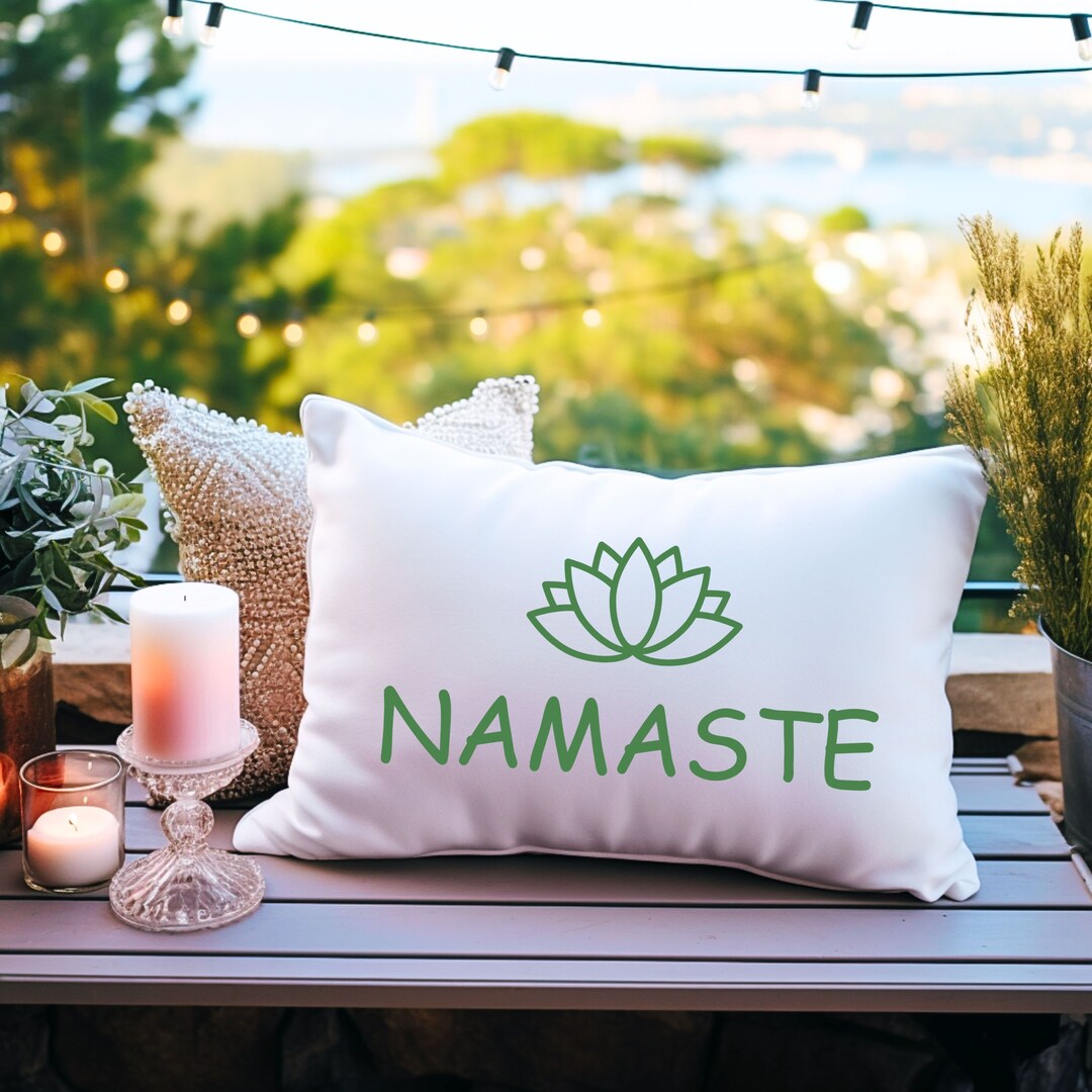 Namaste Pillow, Lotus Flower Lumbar Pillow, Yogi Gift Pillow - Etsy