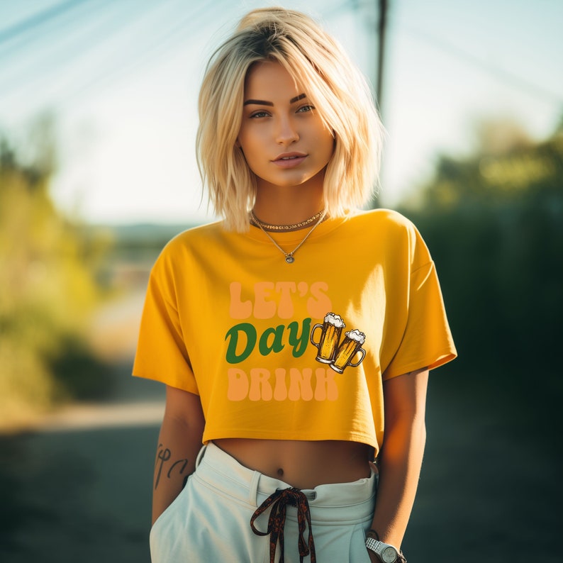 Let's Day Drink, St Patricks Day Crop Top, St Patricks Day Tshirt, Day ...