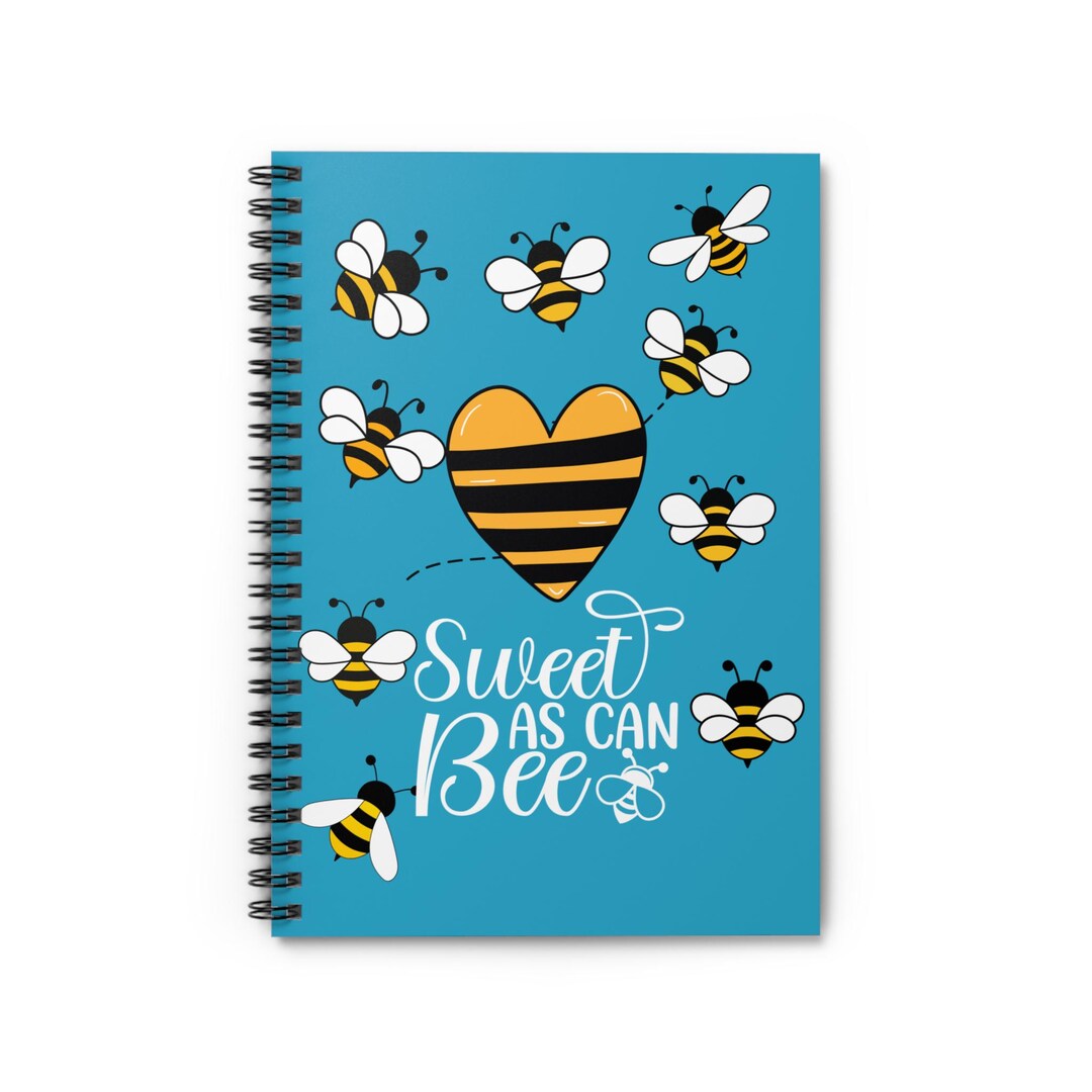 Spiral Notebook, Bee Journal, Cute Stationery, Bumble Bee Diary, Ruled ...