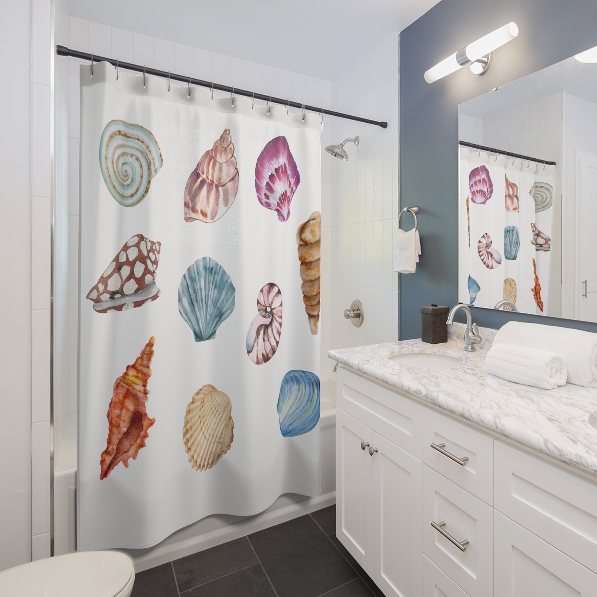 Shell Design, Coastal Bathroom, Seashells, Beach Bath, Coastal Bath ...