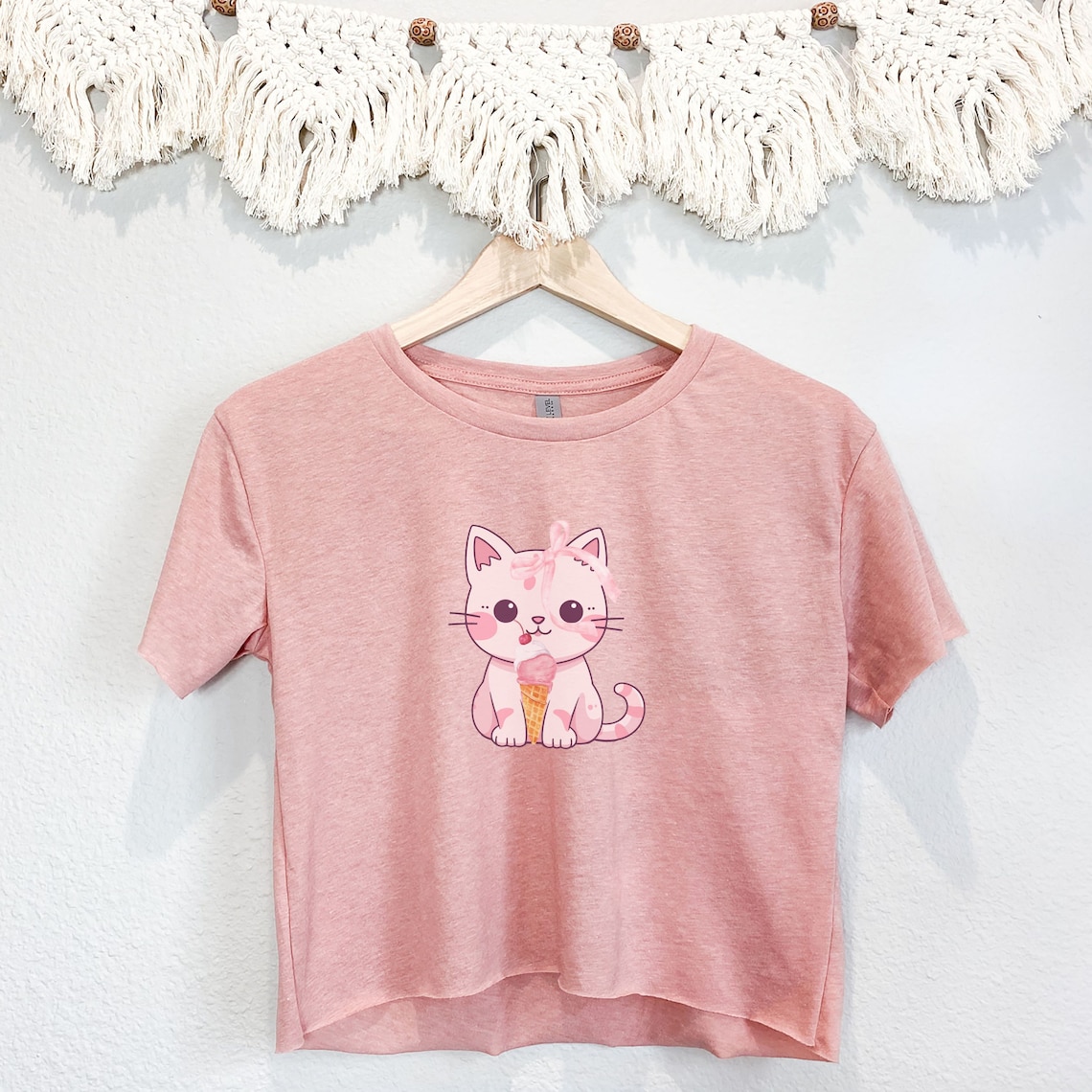 Coquette Kitten With Ice Cream Cone Shirt, Graphic Tee, Y2K Kitten ...