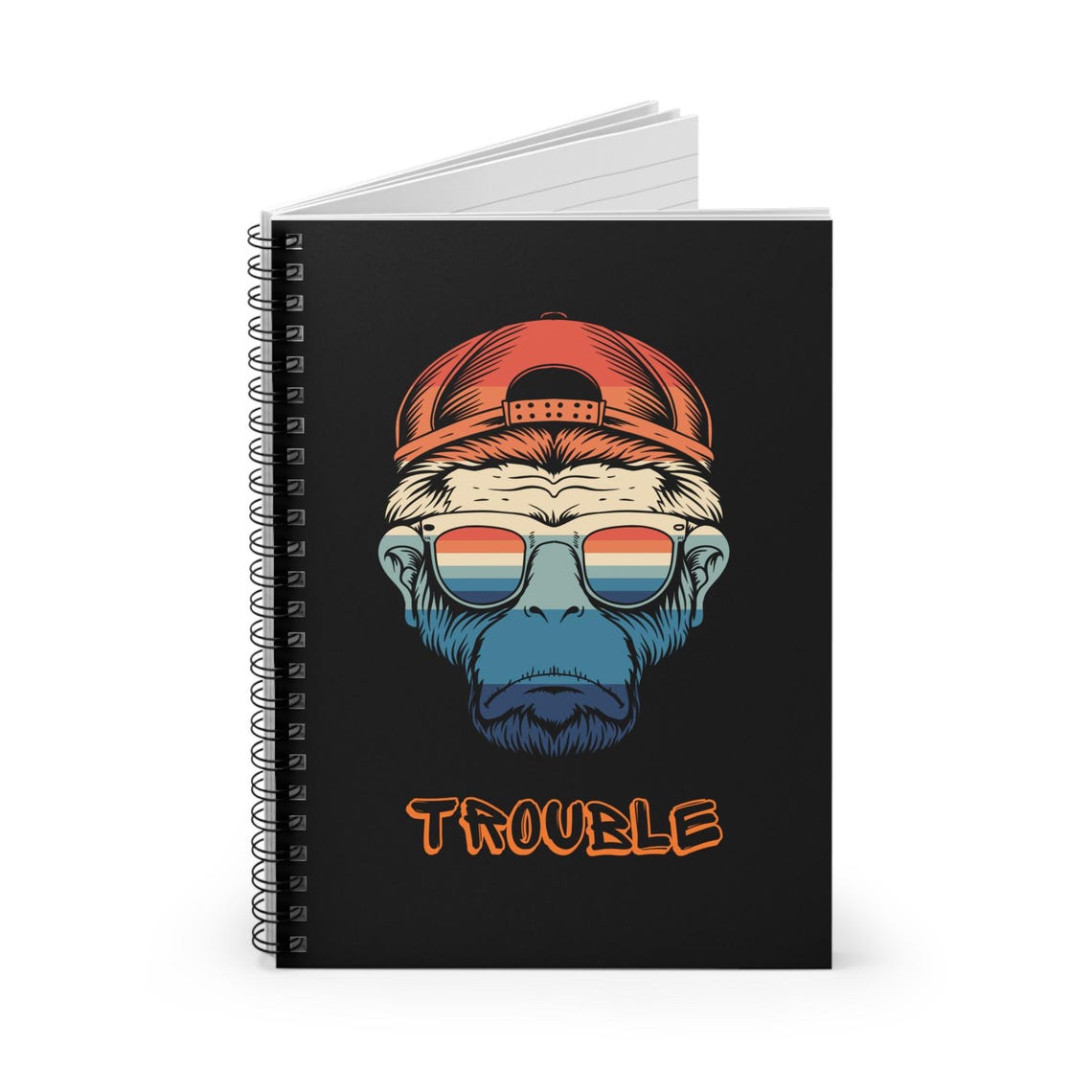 Spiral Notebook - Trouble Monkey With Glasses, Ruled Line Journal ...