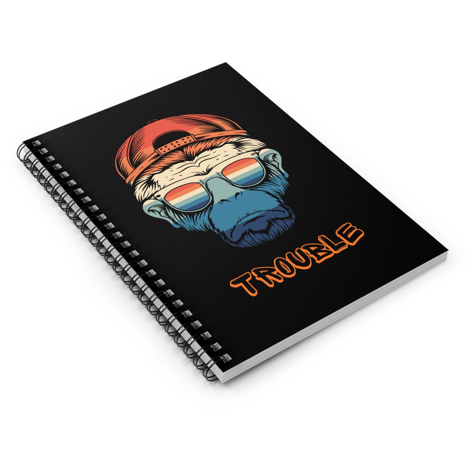 Spiral Notebook - Trouble Monkey With Glasses, Ruled Line Journal ...