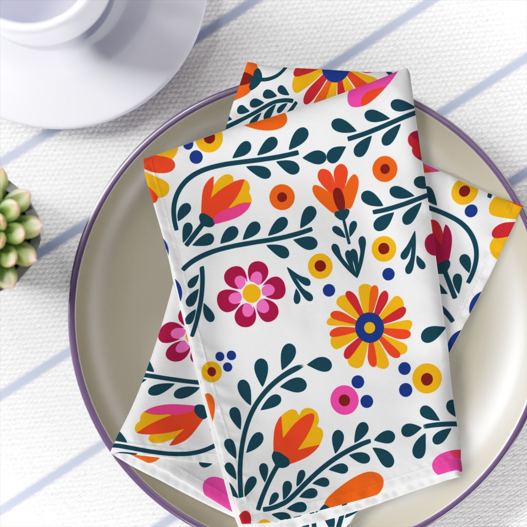 Bright Floral Napkins Fiesta Style Napkins, Outdoor Entertaining - Etsy
