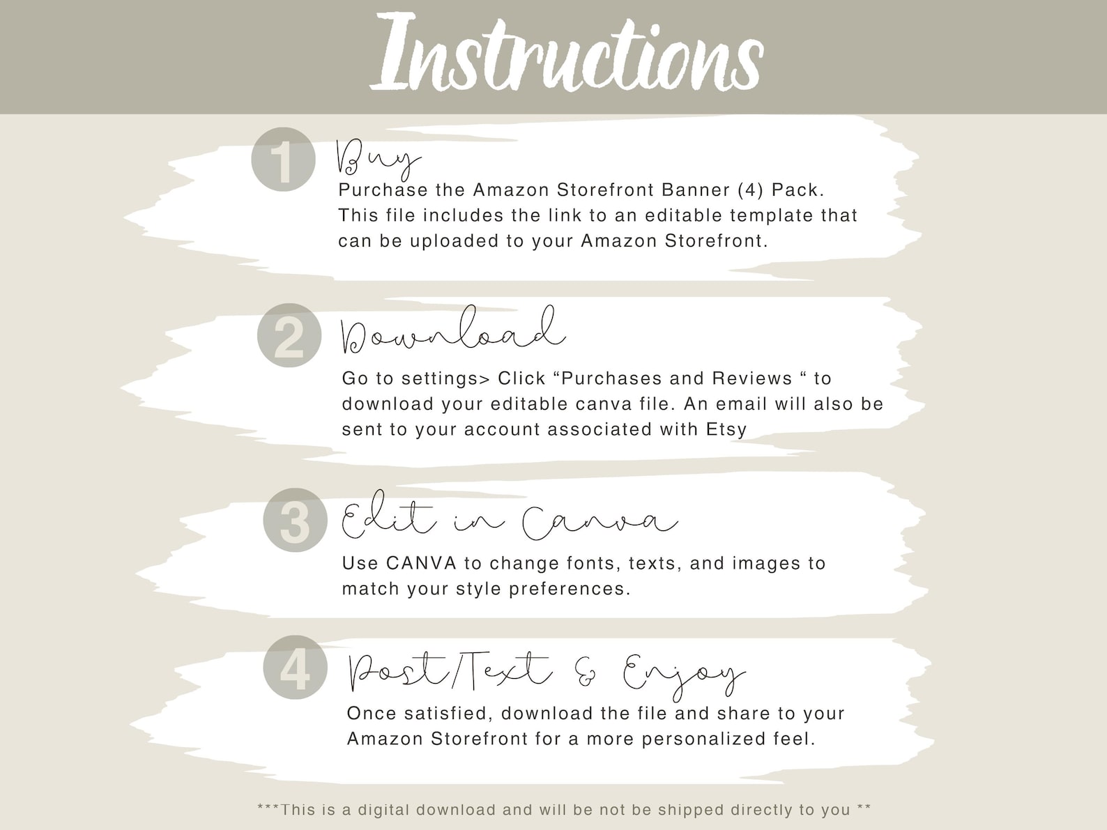 Amazon Storefront Banner Package, Photo Collage Template Editable With ...