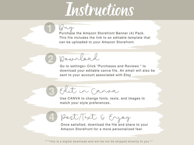 Amazon Storefront Banner Package, Photo Collage Template Editable With ...