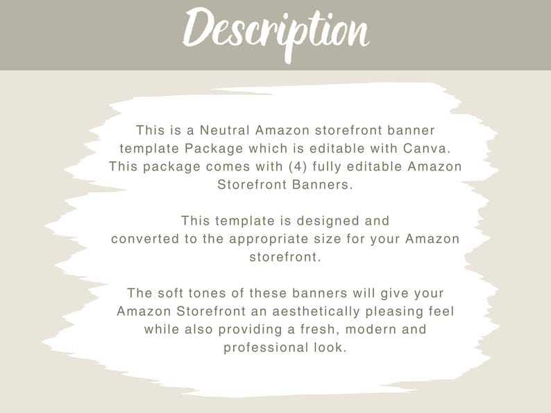 Amazon Storefront Banner Package, Photo Collage Template Editable With ...