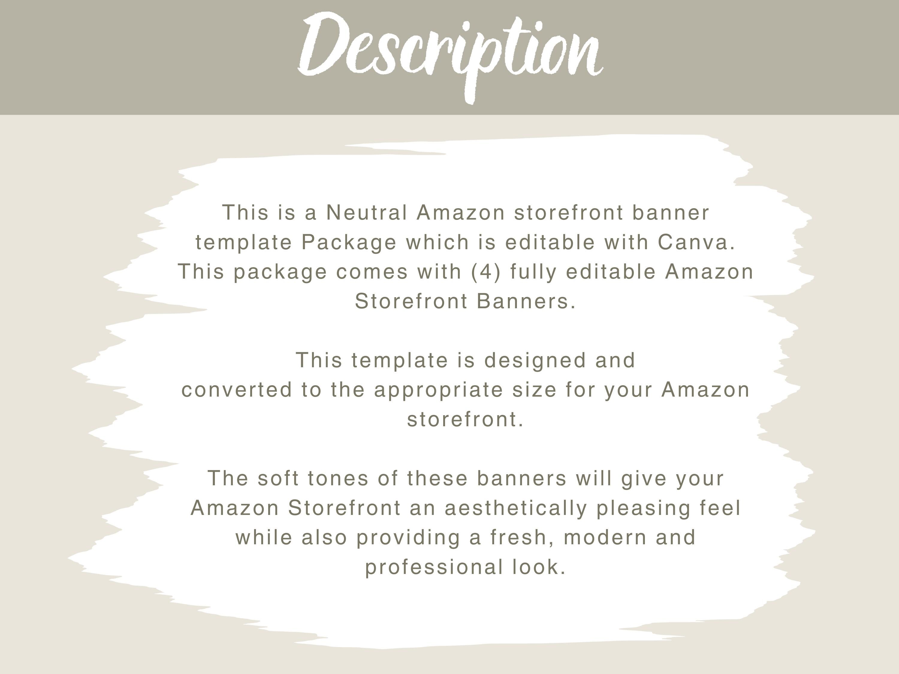 Amazon Storefront Banner Package, Photo Collage Template Editable With ...