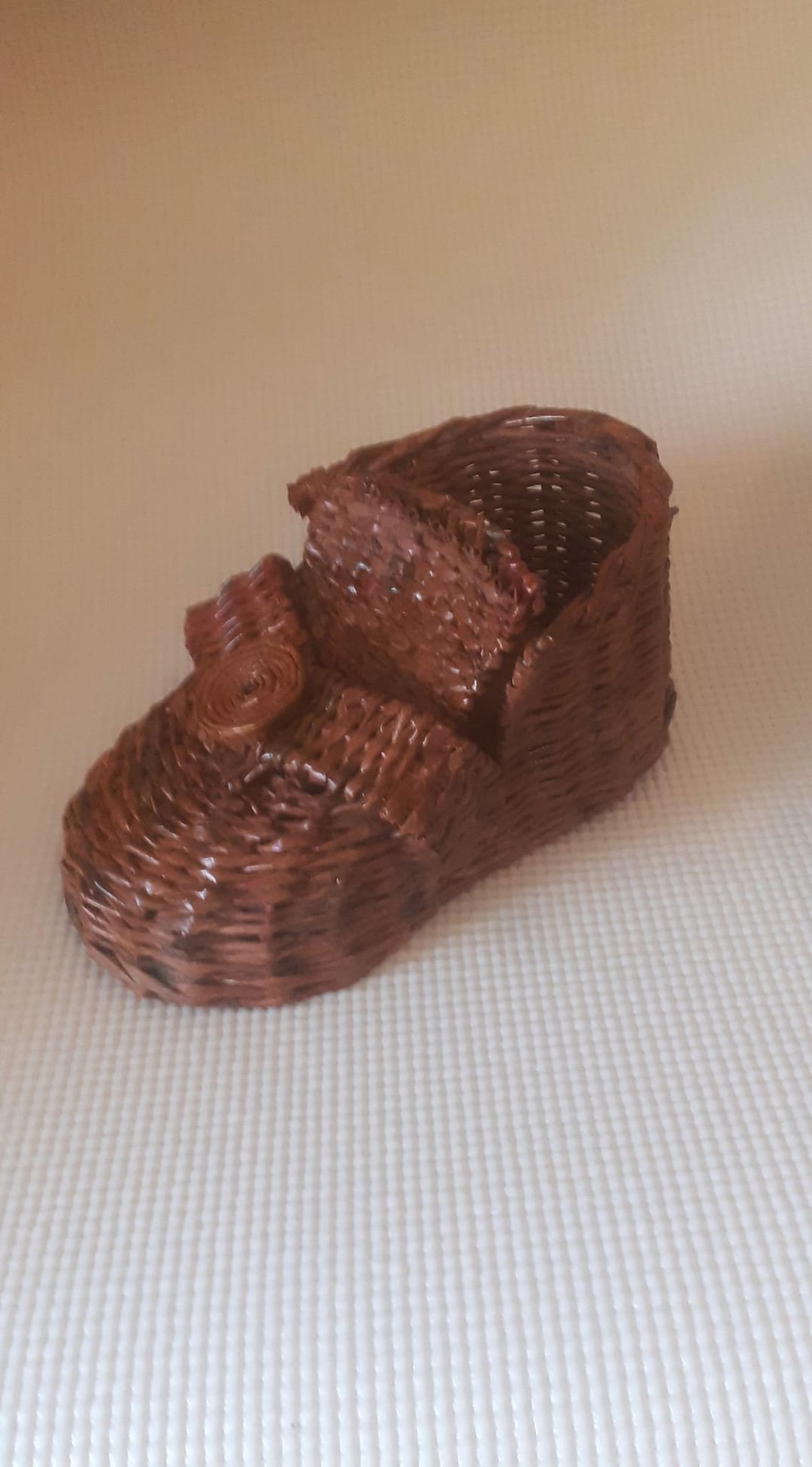Wicker Boot, Wicker Shoe, Basket, Handmade, Upcycled, Handmade Boot ...