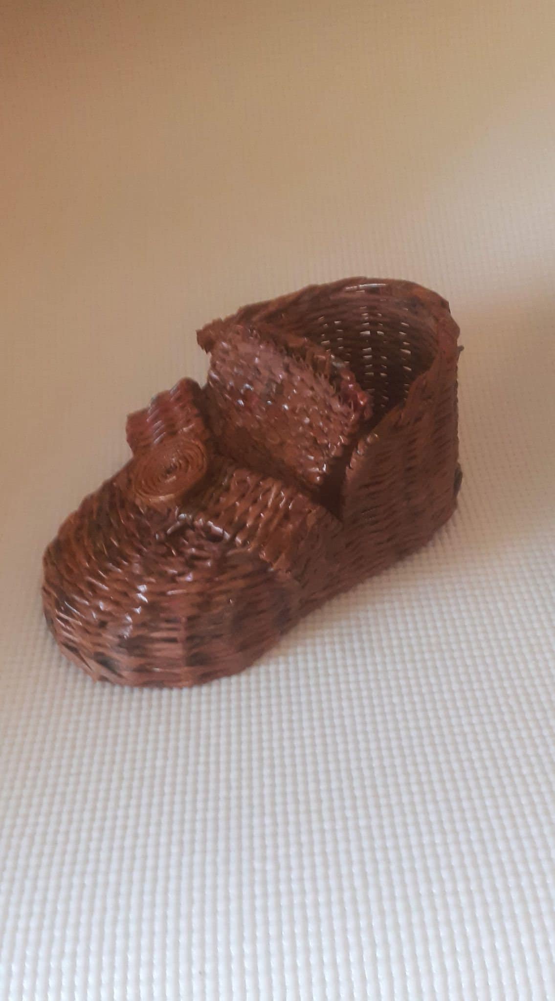 Wicker Boot, Wicker Shoe, Basket, Handmade, Upcycled, Handmade Boot ...