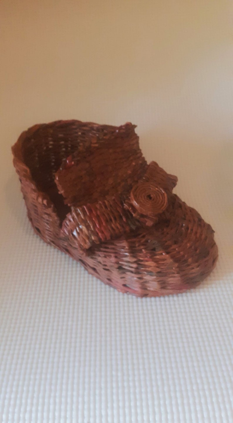 Wicker Boot, Wicker Shoe, Basket, Handmade, Upcycled, Handmade Boot ...