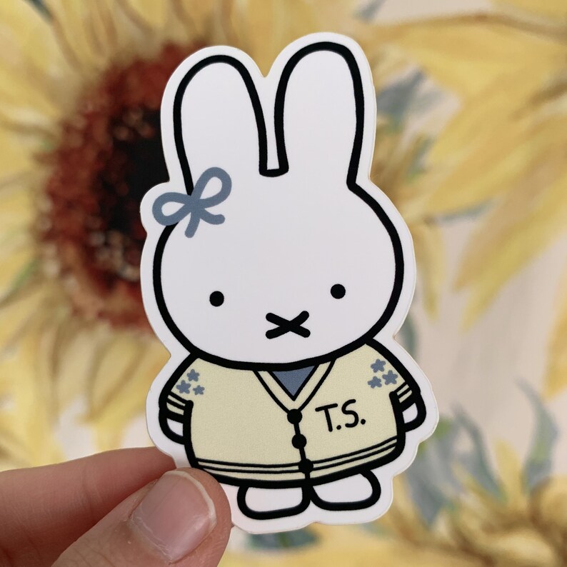 Miffy X Taylor Swift folkloreinspired Weatherproof Vinyl Matte Sticker Laptop Water Bottle ...