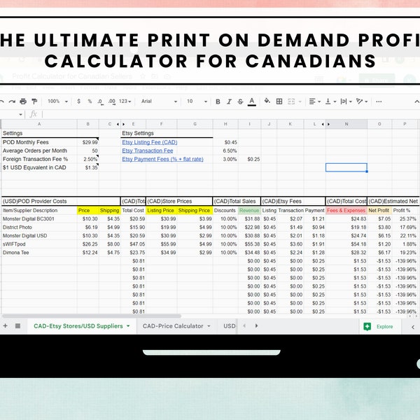 Excel Template Pod - Etsy