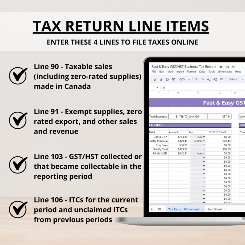 BUNDLE Print on Demand Etsy Sellers Canadian Bookkeeping & Tax ...