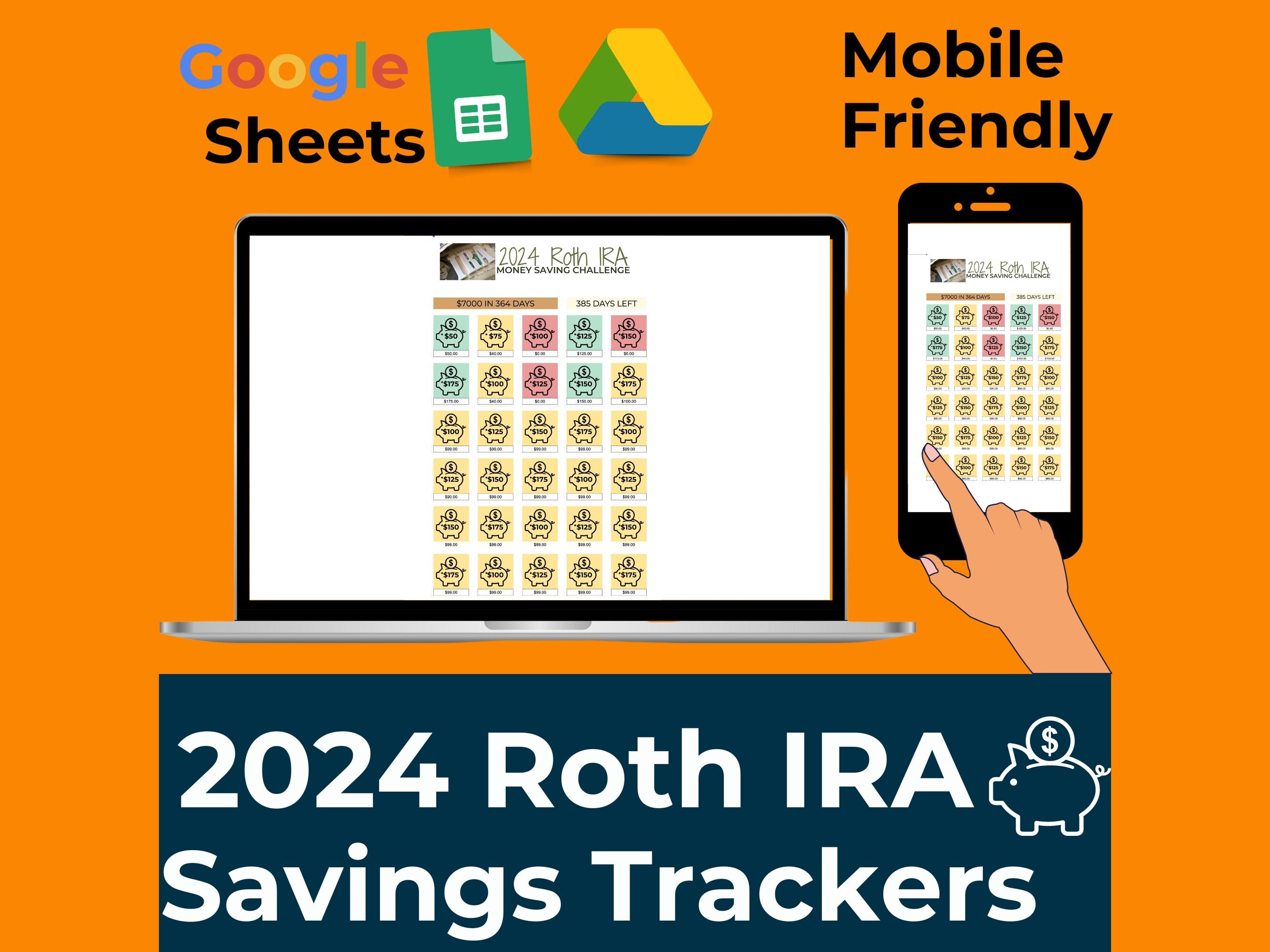 7000 Roth IRA Savings Challenge Tracker for Google Sheets 7k Money ...