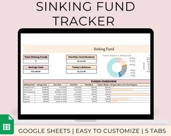 Sinking Funds Tracker Spreadsheet, Google Sheets Budget Template ...