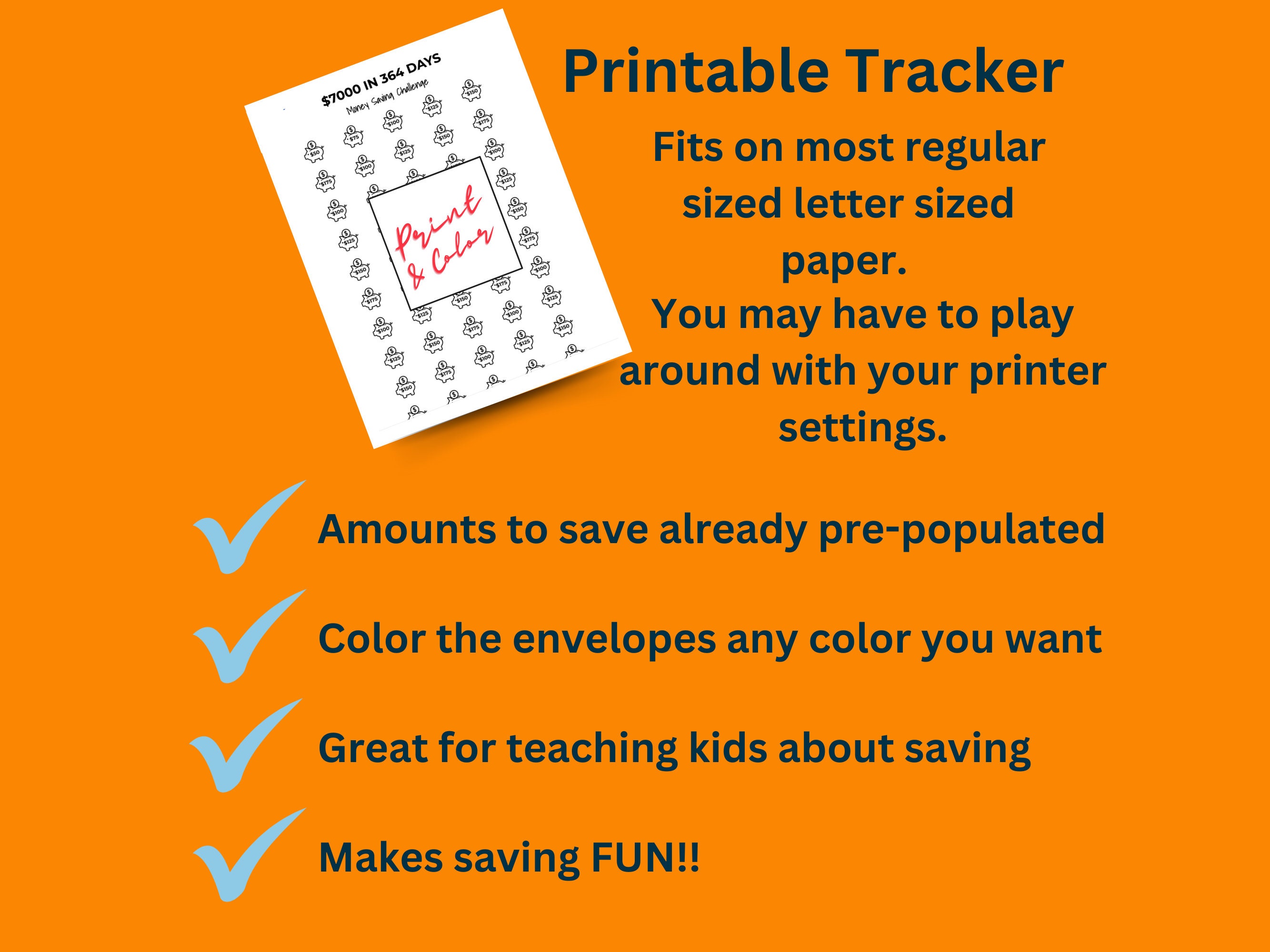 7000 Roth IRA Savings Challenge Tracker for Google Sheets 7k Money ...