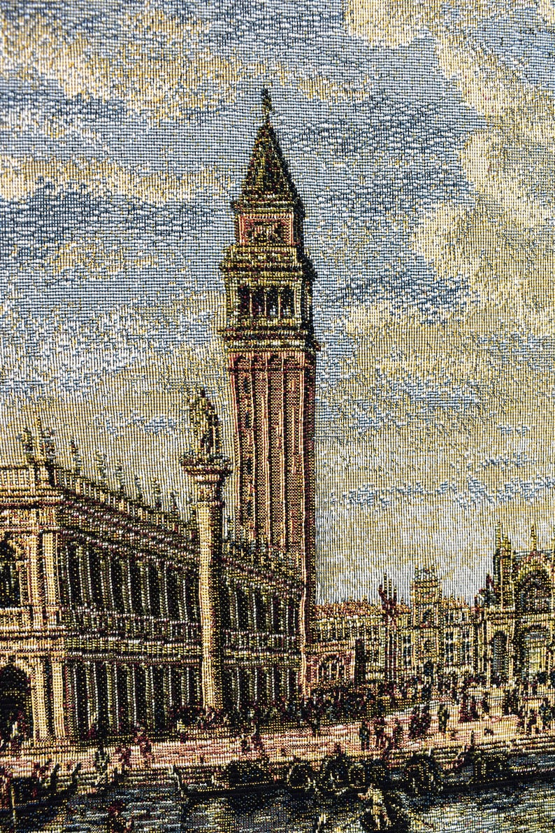 Framed Italian Tapestry "st. Mark's Square" (piazza San Marco) of ...
