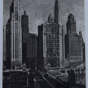 Vintage Michigan and Wacker Etching by Philip C. Thompson - Etsy